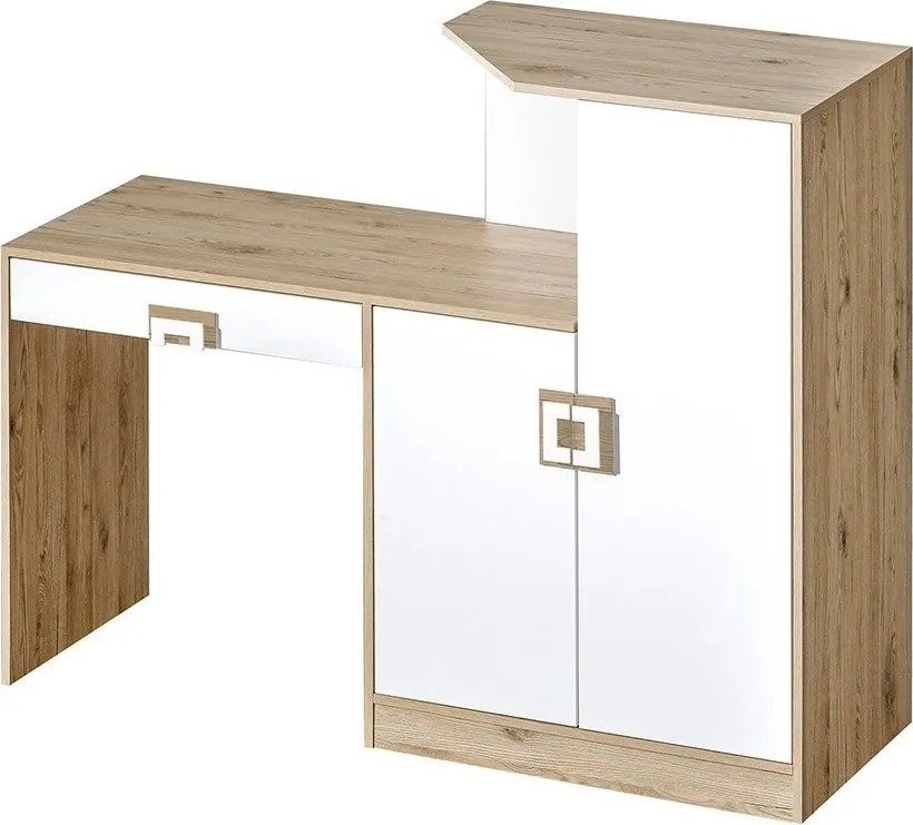 Casarredo - Komfort nábytek Dětský psací stůl NIKO 11 s komodou, dub jasný/bílá