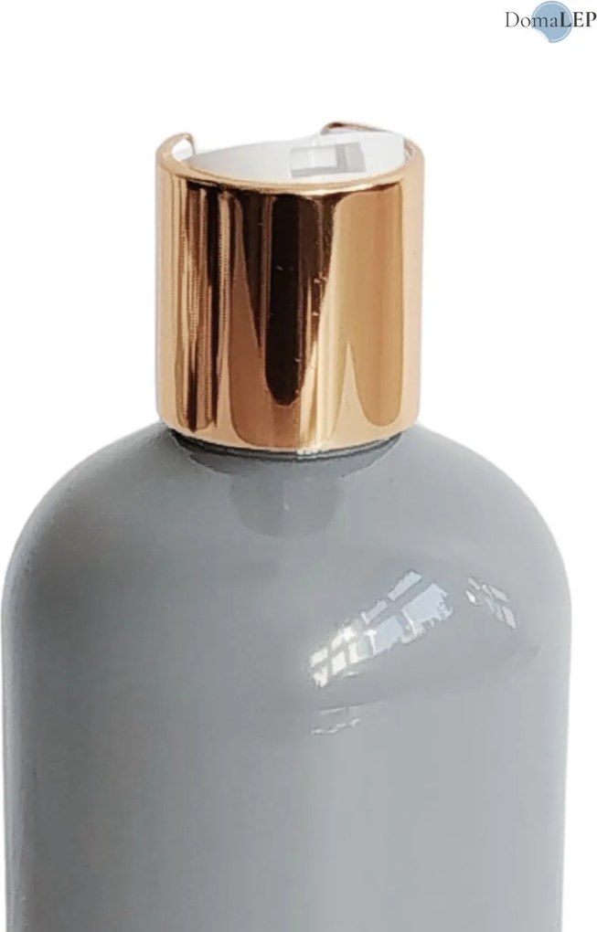 Dávkovač na mýdlo 300 ml šedý s bílo-zlatým DISC TOP BELA