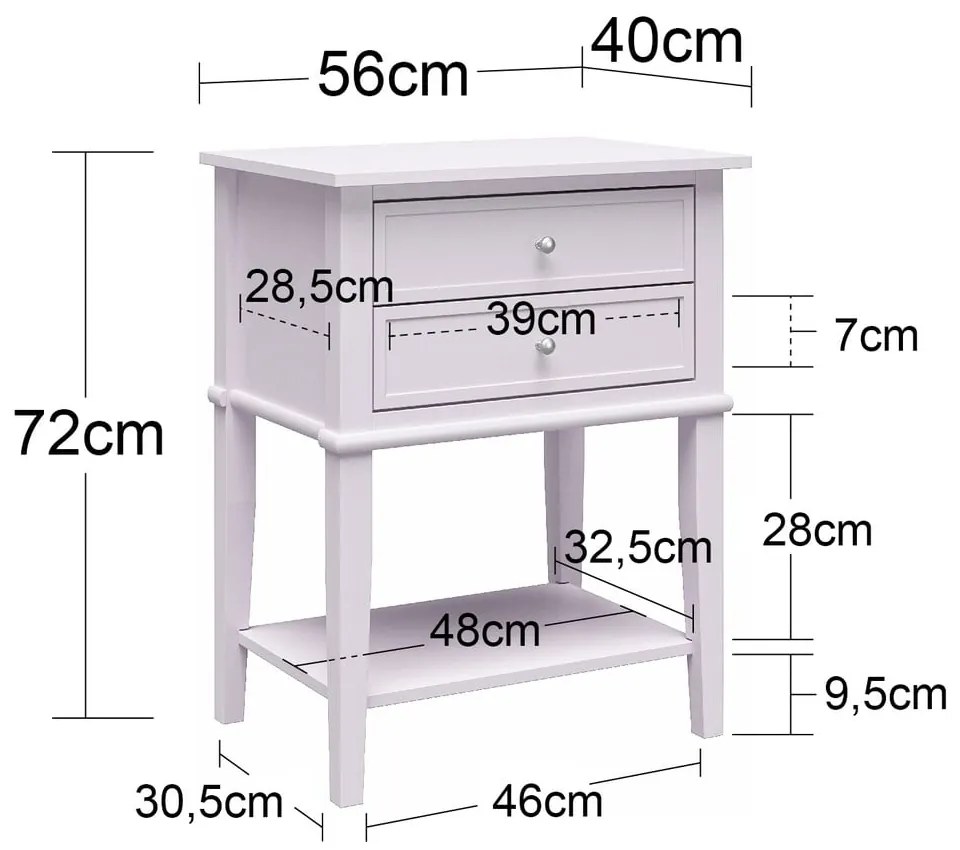 Světle modrý noční stolek Franklin – Støraa