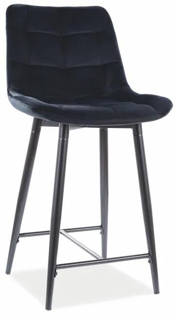 SIGNAL Barová židle - CHIC H-2 Velvet, čalounená, různé barvy na výběr Čalounění: černá (Bluvel 19)