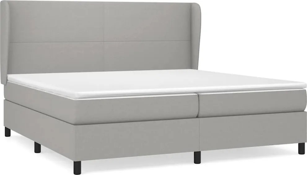 Box spring postel s matrací světle šedá 200 x 200 cm textil 3127829