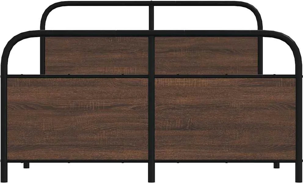 Kovový rám postele bez matrace hnědý dub 137x190 cm 3318660