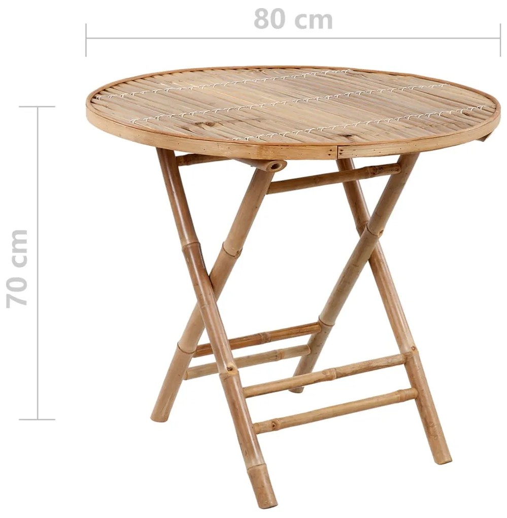 vidaXL Marketos 5dílný skládací zahradní jídelní set s poduškami bambus