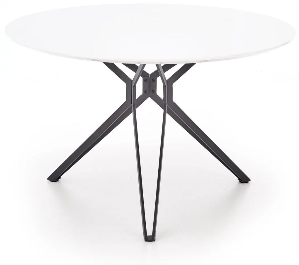 Industriální stůl s kulatou deskou Ocelový rám 120 cm ROSS
