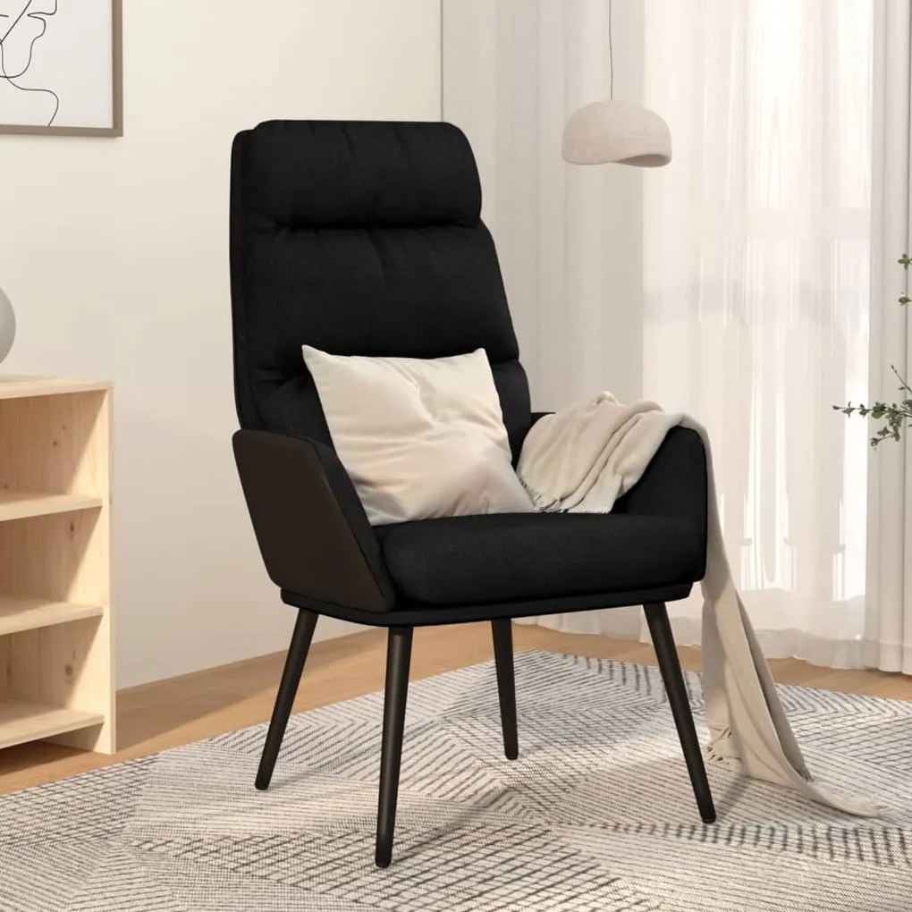 Relaxační křeslo černé textil 341125