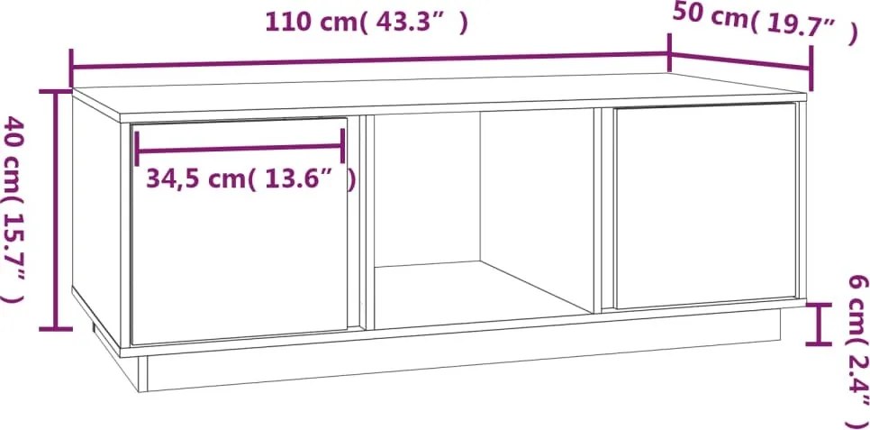 vidaXL Konferenční stolek 110x50x40 cm masivní borové dřevo [814426] Barva: medová hnědá