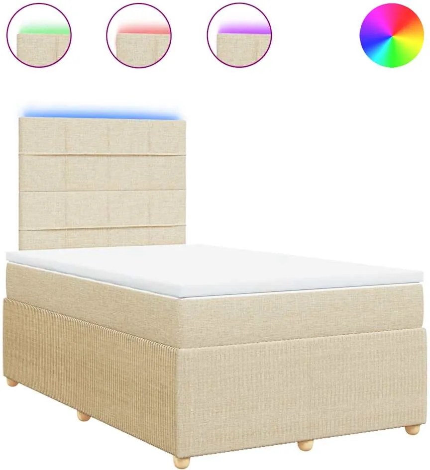 Box spring postel s matrací krémová 120x190 cm textil 3294300