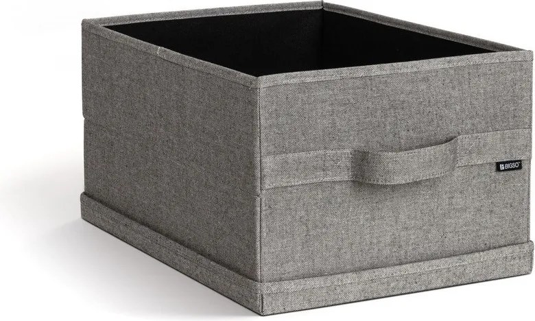 Šedý látkový úložný box s víkem 31x41x22 cm Soft Storage Medium – Bigso