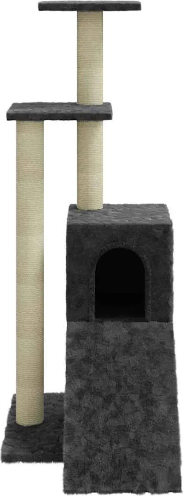 Škrabadlo pro kočky se sisalovými sloupky tmavě šedé 92 cm 171514