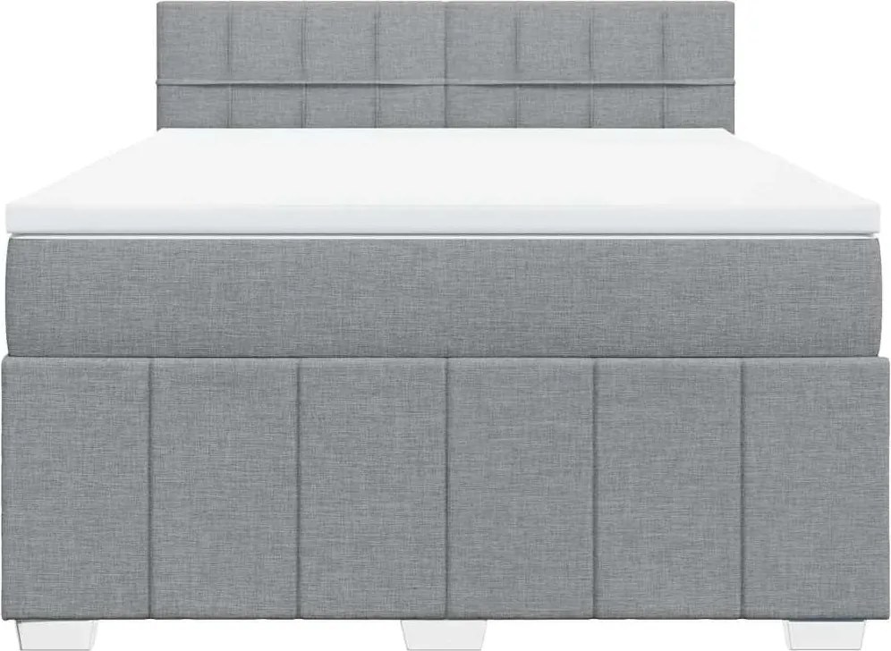 Box spring postel s matrací světle šedá 140 x 190 cm textil 3287063