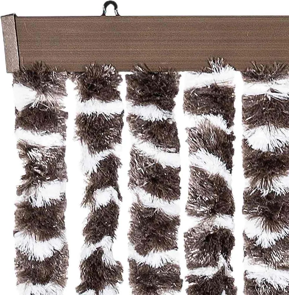 Závěs proti hmyzu hnědý a bílý 100 x 220 cm Chenille 325453
