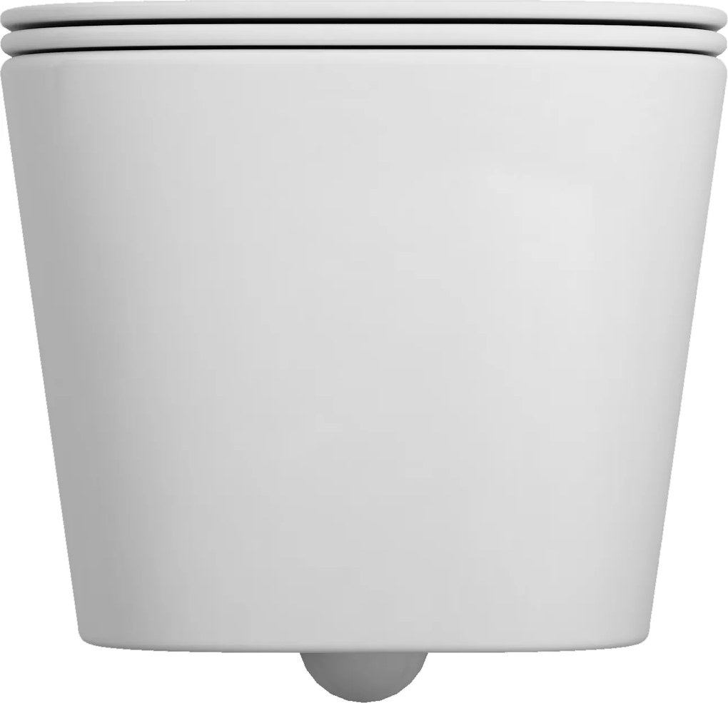 Invena Paros, závěsná WC mísa Rimless 465x350x360 mm + SLIM toaletní sedátko s pomalým zavíráním, bílá lesklá, INV-CE-90-001-W