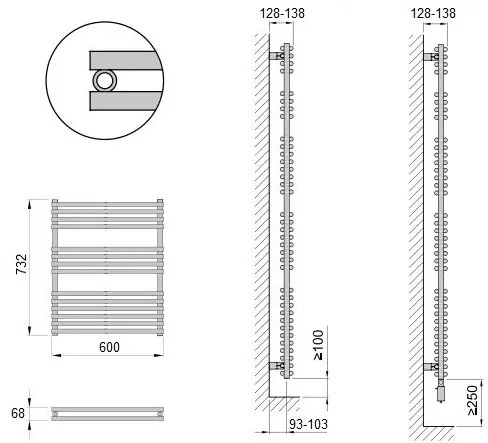 Isan Ikaria Double 732 x 600 mm koupelnový radiátor bílý