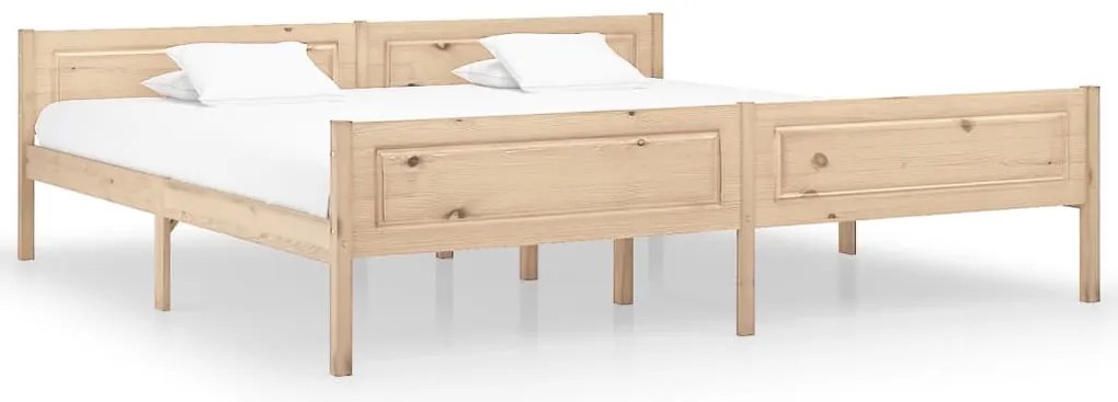 Rám postele masivní borové dřevo 200 x 200 cm 322102
