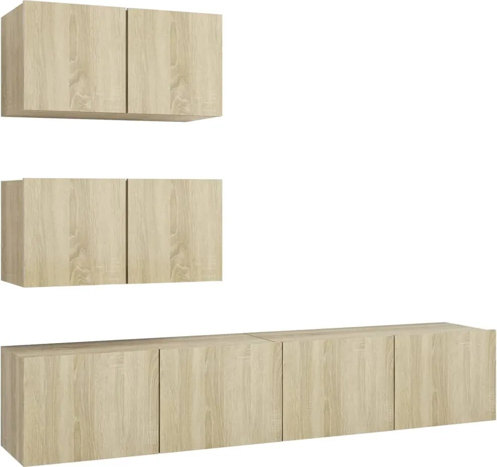 4dílný set TV skříněk dub sonoma kompozitní dřevo 3079025