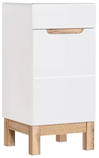 MAXIVA Stojatá skříňka pod umyvadlo - BALI 823 white, šířka 40 cm, bílá/lesklá bílá/dub votan