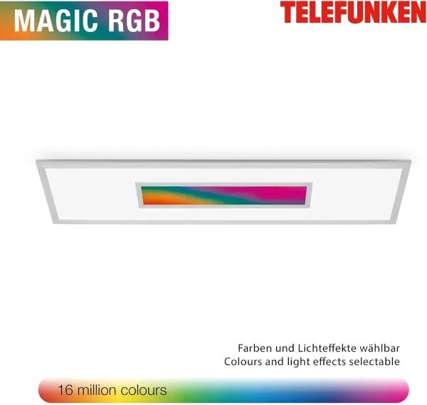 LED RGBW Stmívatelný panel LED/20W/230V stříbrná + dálkové ovládání