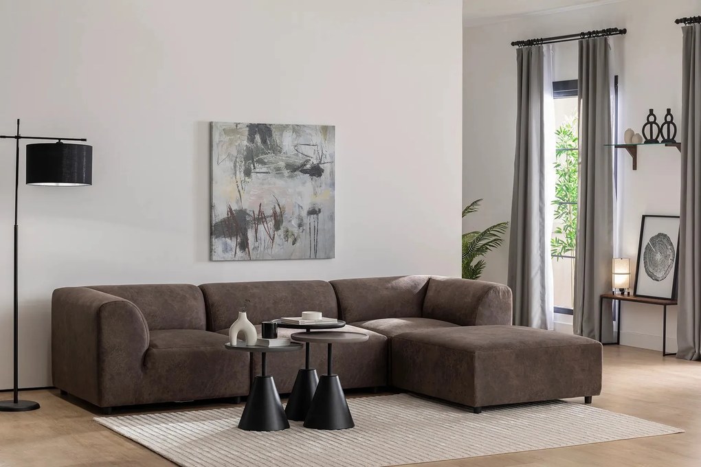 Hanah Home Rohová pohovka ALPHA hnědá pravá