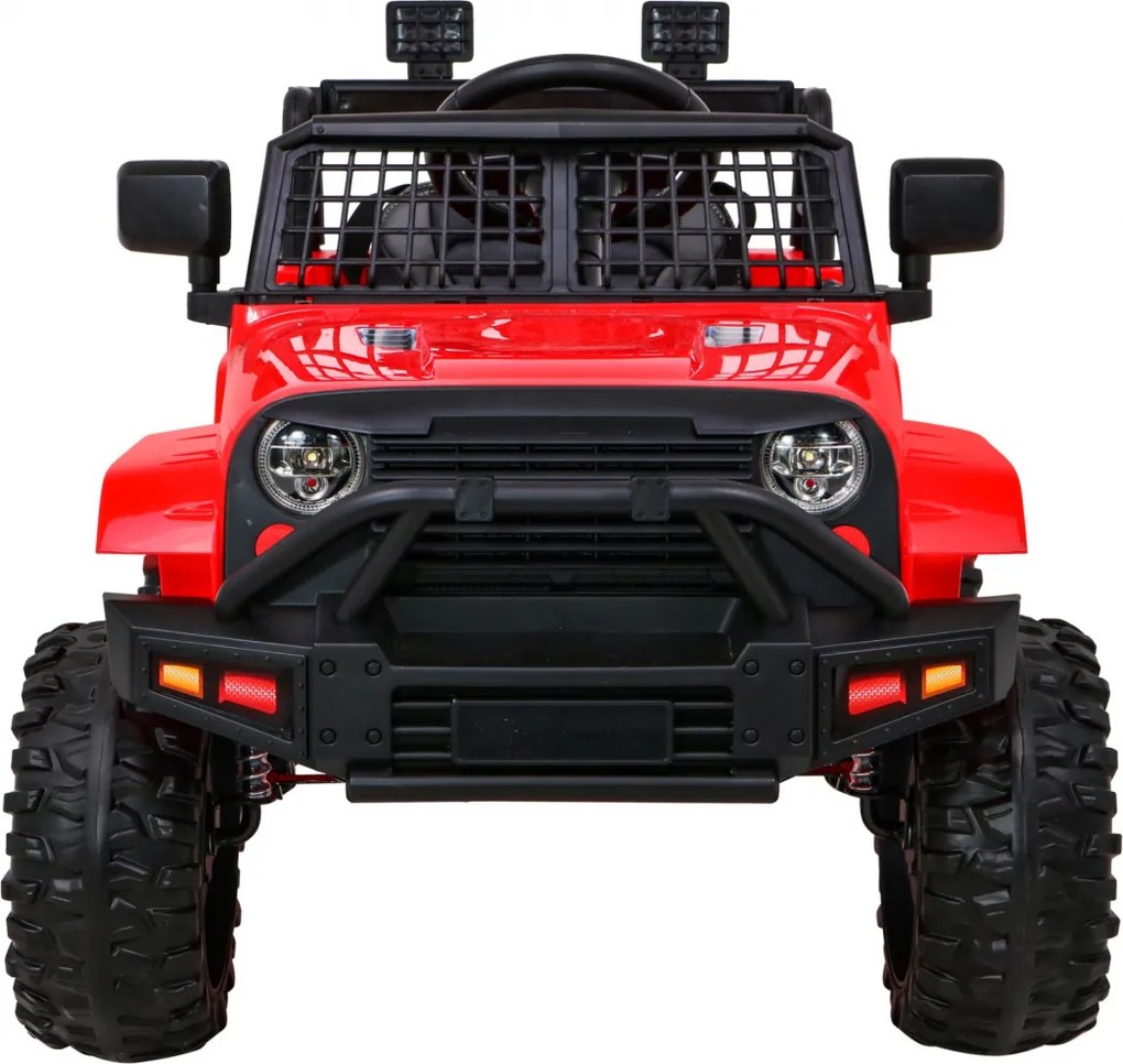 Ramiz Autíčko Jeep Dark Night na baterie pro děti červené + pomalý start + EVA kola + LED audio