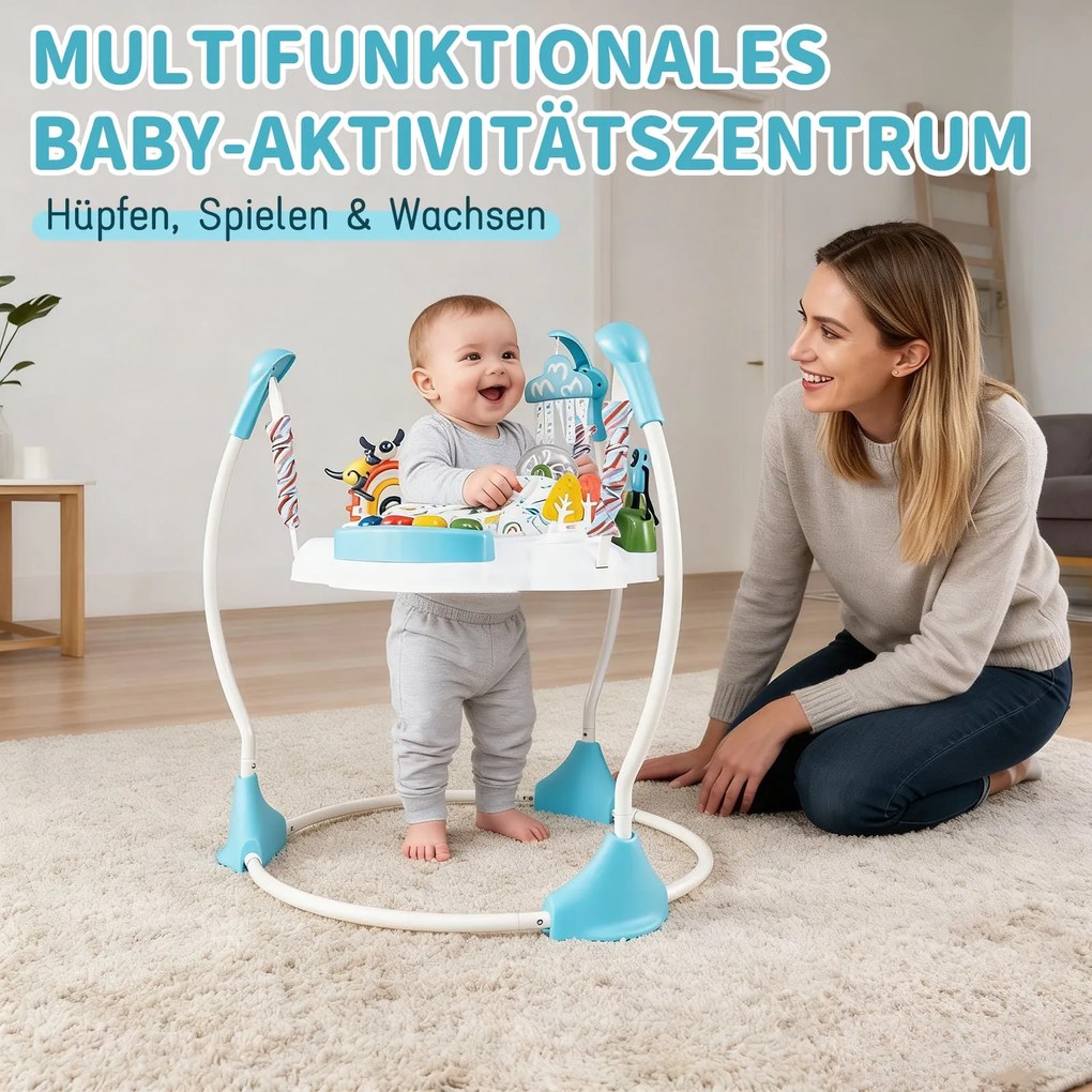 Costway Dětská houpačka a houpačka s 6 interaktivními hračkami a světly