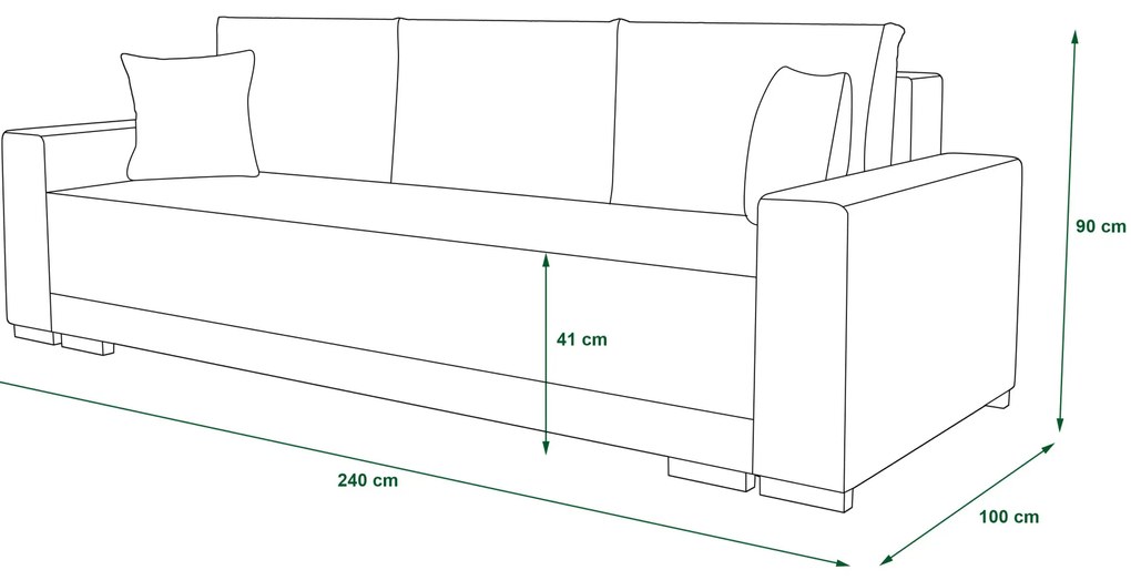 Rozkládací pohovka TAHANI - světle hnědá / hnědá
