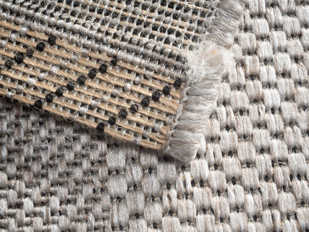 Devos Caby (DC Carpets), Kusový koberec FLOORLUX Silver/Black 20079 – na ven i na doma, 240x330, béžová, chodba / předsíň