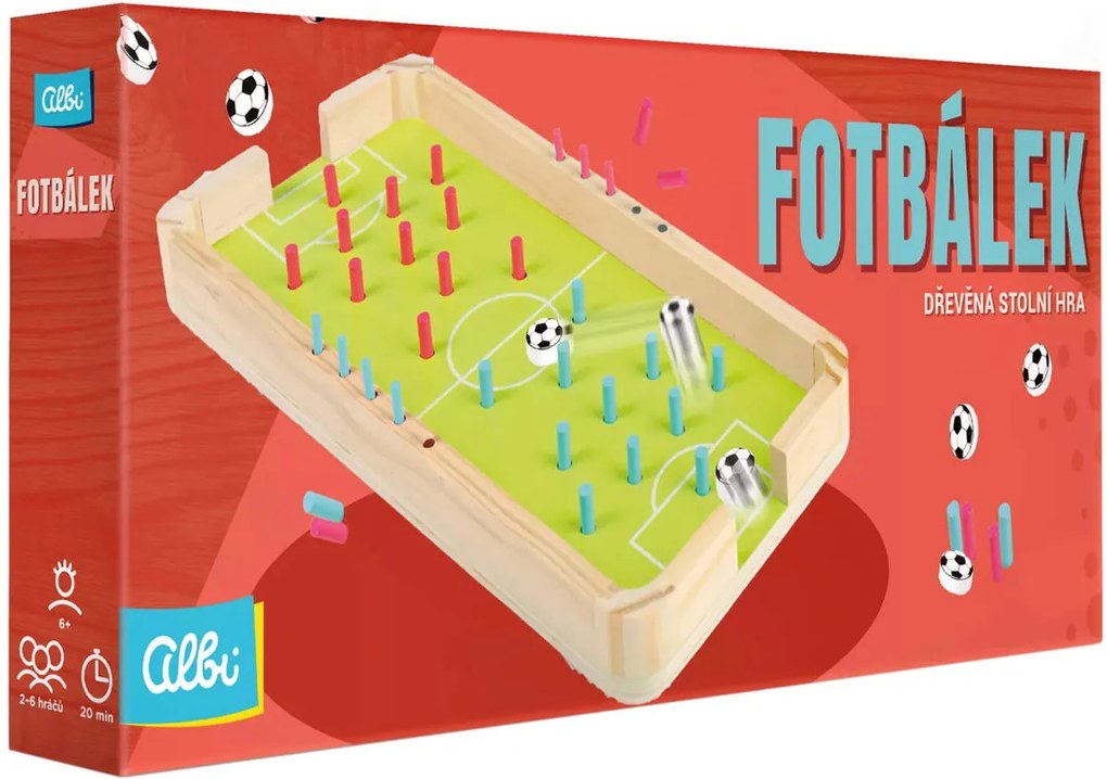 ALBI DŘEVO Fotbálek Dřevěná stolní hra *SPOLEČENSKÉ HRY* alaxd57009