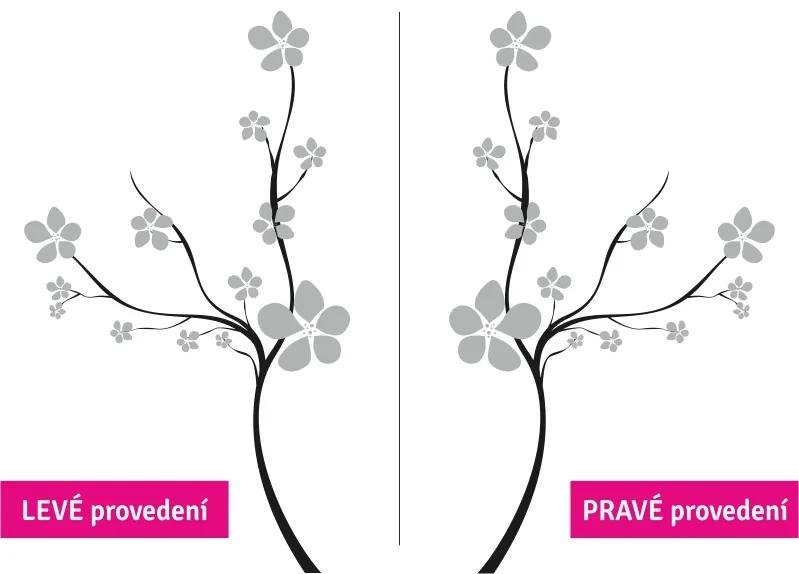 WALLVINIL Samolepky na zeď - Keř s květy Barva: Béžová, Velikost: 65x37 cm, Pravá / Levá: PRAVÁ (rostlina je nakloněna doprava)