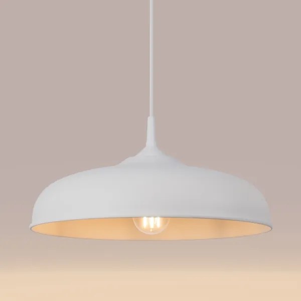Sollux SL.1329 - Lustr na lanku GINA 1xE27/15W/230V pr. 38 cm bílá