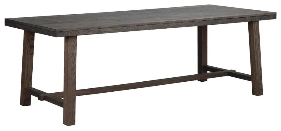 Tmavě hnědý dubový jídelní stůl Rowico Brooklyn, délka 220 cm