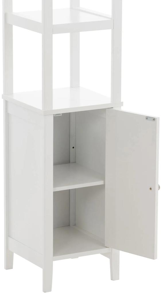Úložný regál Oldford - dřevěný - 30x30x144 cm | bílý