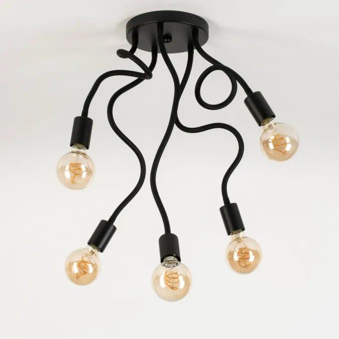 Stropní černé svítidlo Flexi Bulb 5 Black