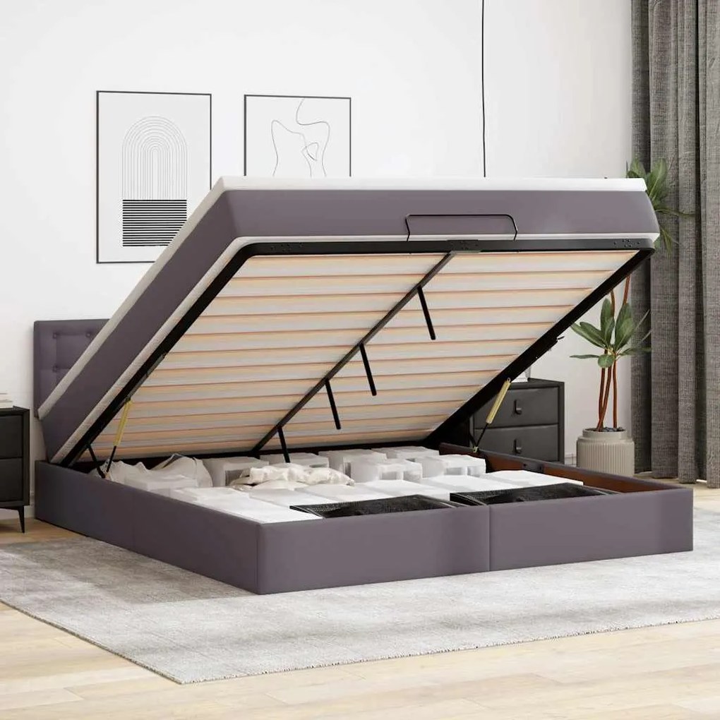 vidaXL Osmanský rám postele s matrací černá 90x190cm cm umělá kůže