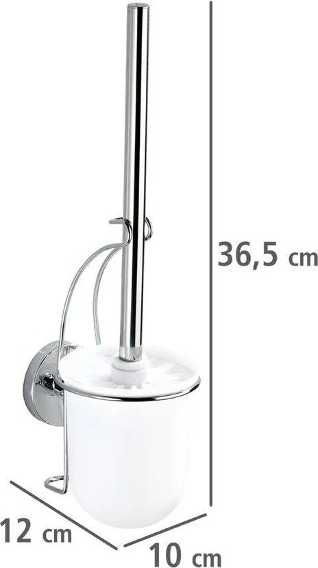 Nádoba na WC MILAZZO + štětka,Vacuum-Loc, chromovaná ocel, WENKO