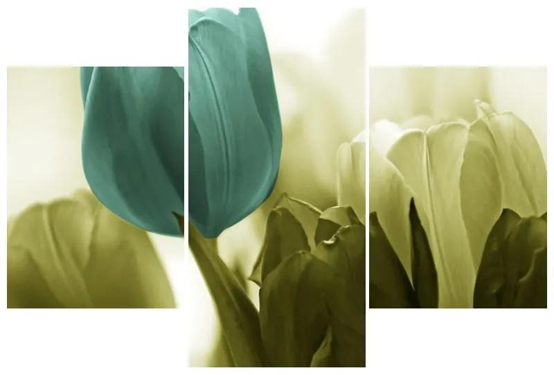 Obraz modrého květu se zeleným pozadím  (90x60 cm), 40 dalších rozměrů