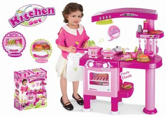 G21 24513 Dětská kuchyňka velká s příslušenstvím růžová