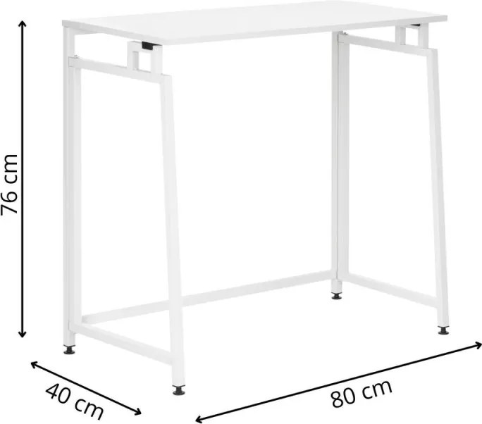 Skládací psací stůl 80x40x76 cm SPRINGOS HF0057 bílý