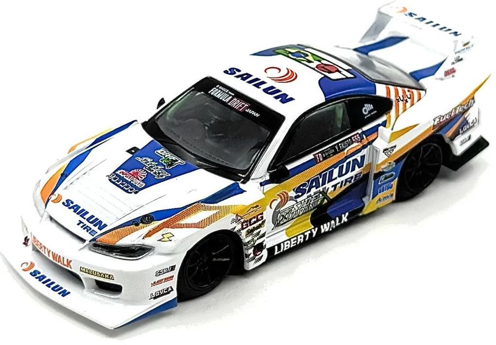 Mini gt nissan silvia s15 lb-super silhouette nr.555 formula drift japan 2023 - 1:64