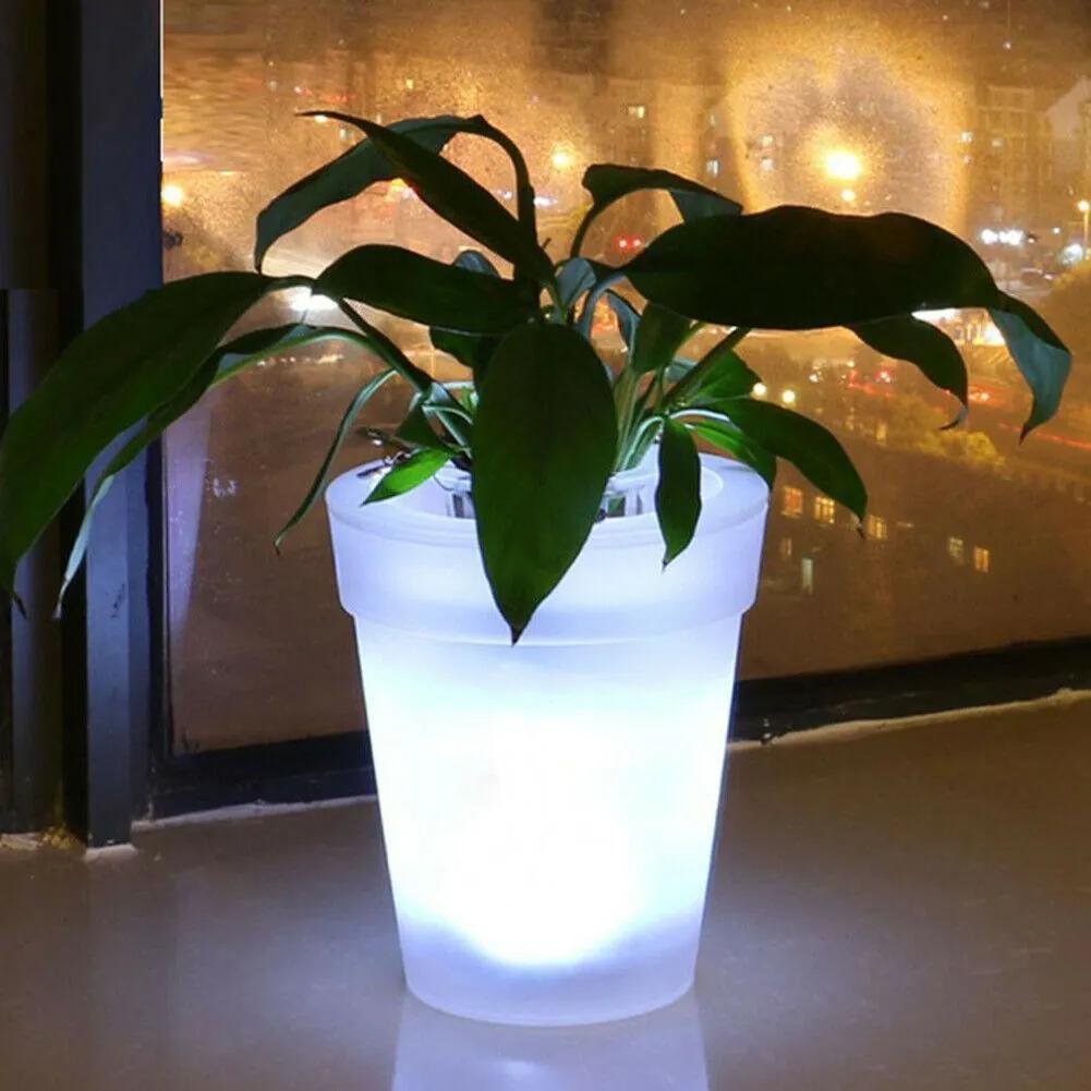 Bezdoteku LED solární svítící květináč studená bílá, iPRO, 1W, studená bílá