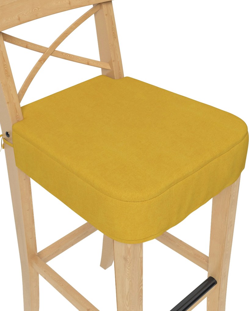 Sedák na židli IKEA Ingolf - barová barva žlutá látka pletený vzor