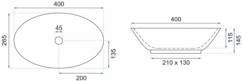 Keramické umyvadlo na desku REA PAMELA MINI bílé