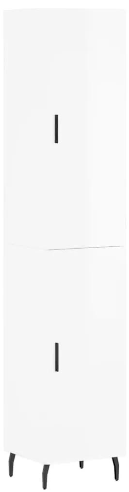 Skříň highboard bílá s vysokým leskem 34,5x34x180 cm kompozit,  3198803