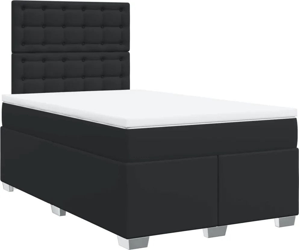 Box spring postel s matrací černá 120 x 200 cm umělá kůže 3293016