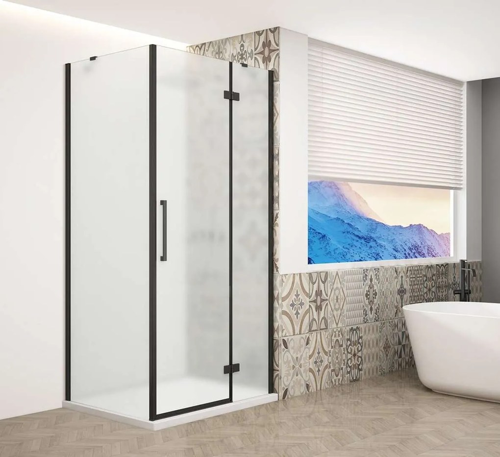 Gelco Trinity - Sprchový kout 120x100 cm, pravé, matné sklo/černá GT5610-12MR-B