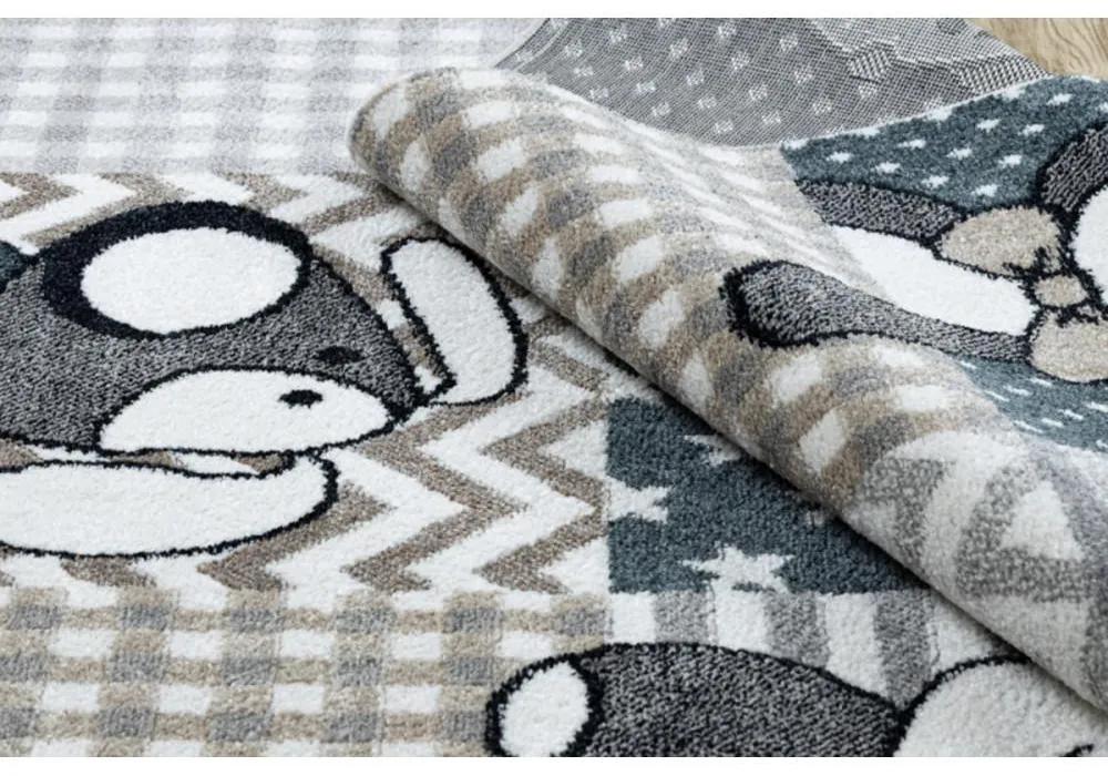 Dětský kusový koberec Zvířátka šedý 240x330cm
