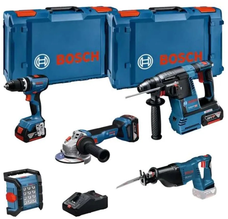 Bosch - 9dílná sada AKU nářadí, baterií a nabíječky 0615A5007S