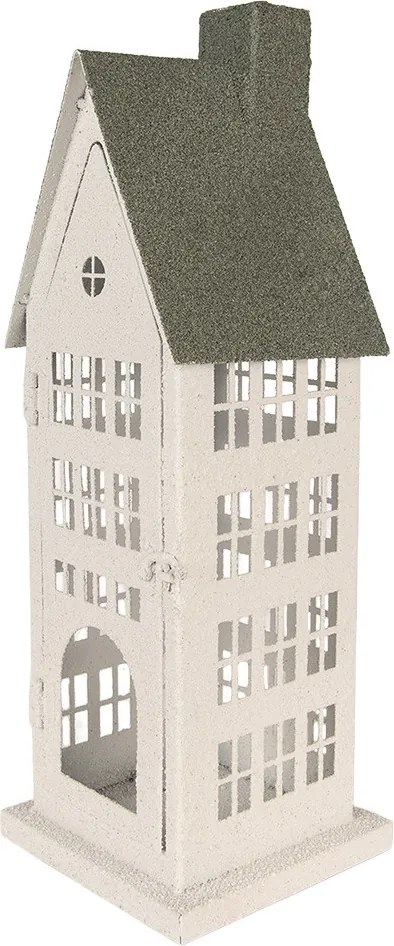 Veliký kovový svícen domek s pískovým povrchem Raw Sand – 21*14*58 cm