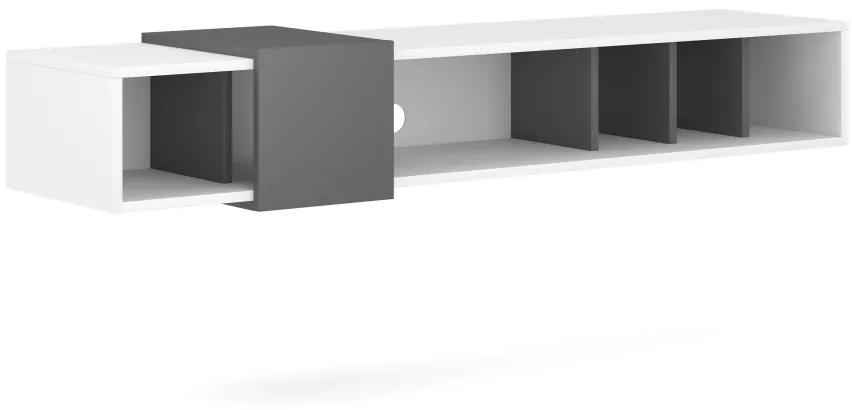 Vivaldi Závěsný TV stolek Ronda 150 cm bílý mat/antracit