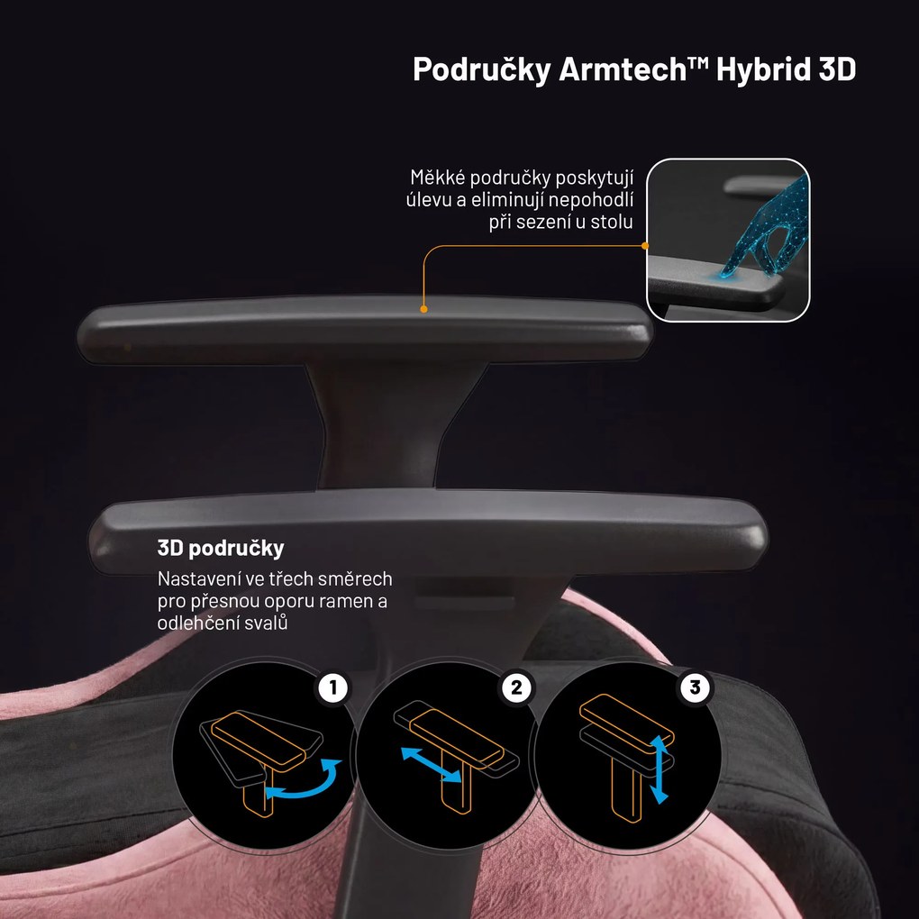 Látková herní židle Normal Size, černo-růžová: Diablo X-Horn 2.0 Akira Pink