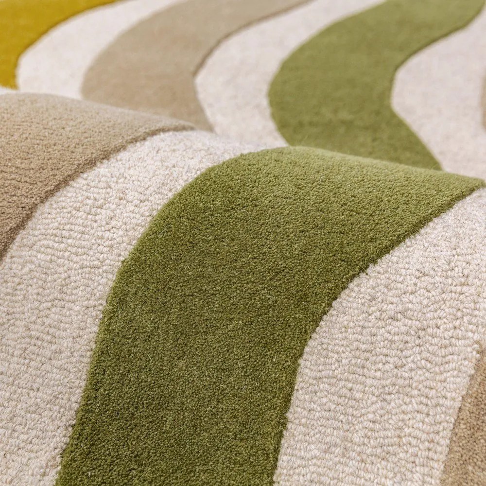 Zelený/v přírodní barvě ručně tkaný vlněný koberec 200x290 cm Cascade Wool – Flair Rugs